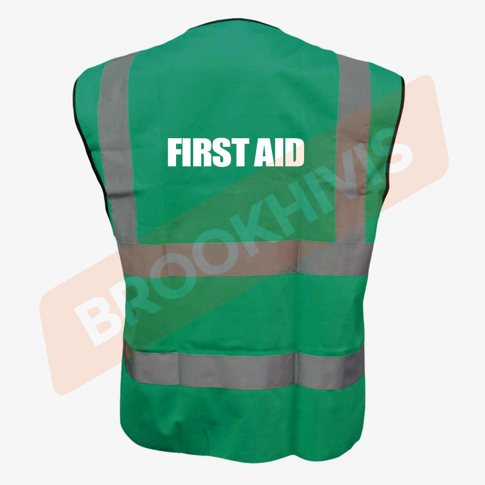FIRST AID HI VIZ VIS WAISTCOAT VEST TABARD JACKET MEDICAL AMBULANCE ...