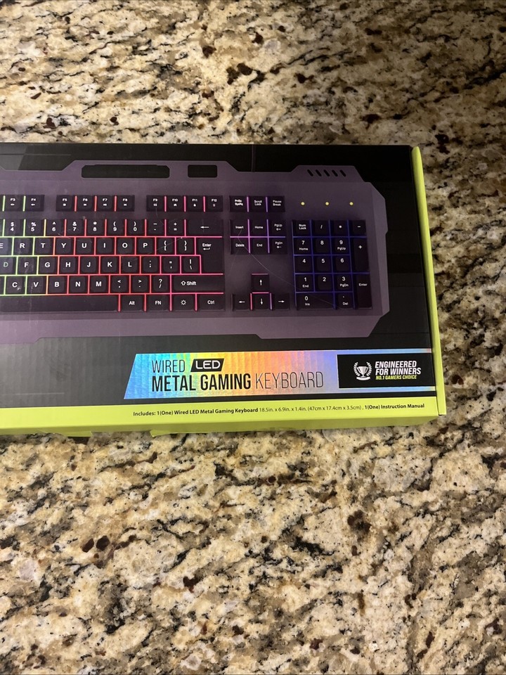 TITAN Wired LED Metal Gaming Keyboard w/Smartphone Holder #GAKB-0008 In ...