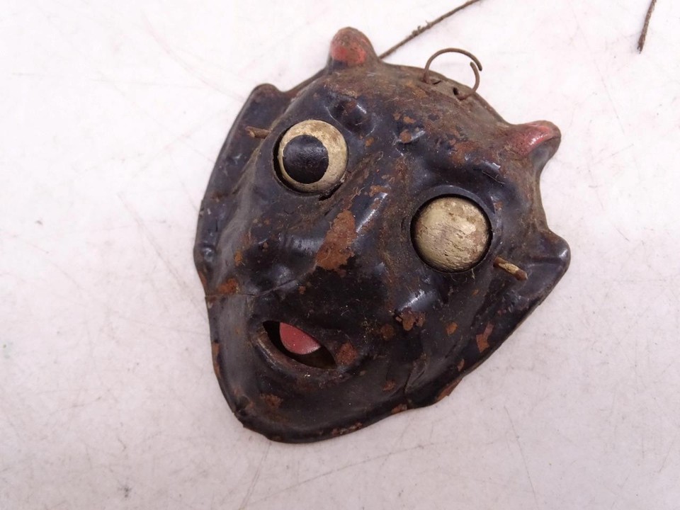 Antique German Tin Litho Victorian Devil Satan Mask Mechanical Novelty ...