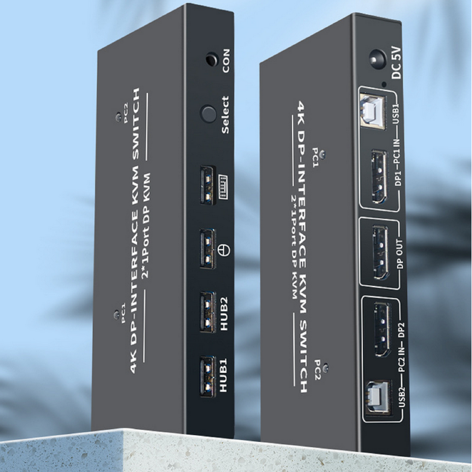 2 x 1 KVM Switch Dual Monitor Displayport 4K 60Hz KVM Switcher 1 ...