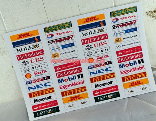 Scalextric F1 Crash Barrier Advertising stickers all new mix 104 for ...