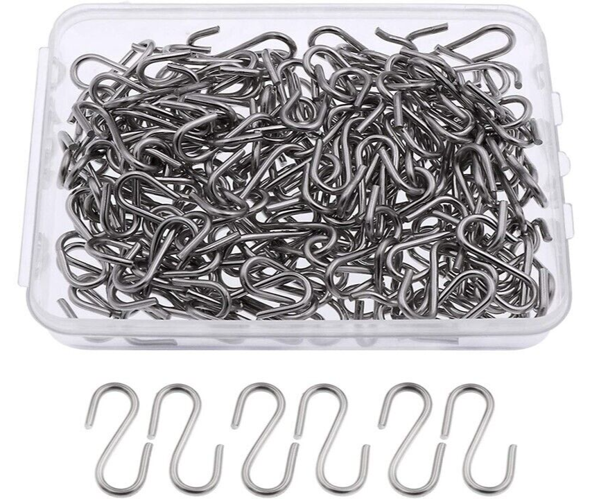 Waycreat 150pcs Stainless Steel 1 Inch S Hooks Connectors S-shaped Hook ...