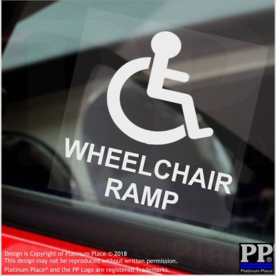 1 x Wheelchair Ramp Internal Stickers Car Notice Logo Disabled ...