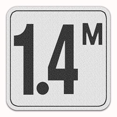 1.4M - Adhesive Swimming Pool Depth Marker Vinyl Sticker - 6" x 6" with ...