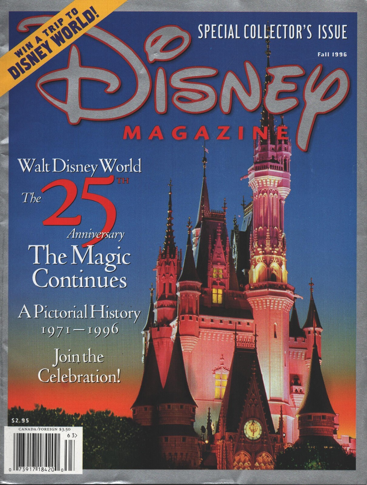 Disney Magazine - Fall 1996 - Walt Disney World 25th Anniversary ...