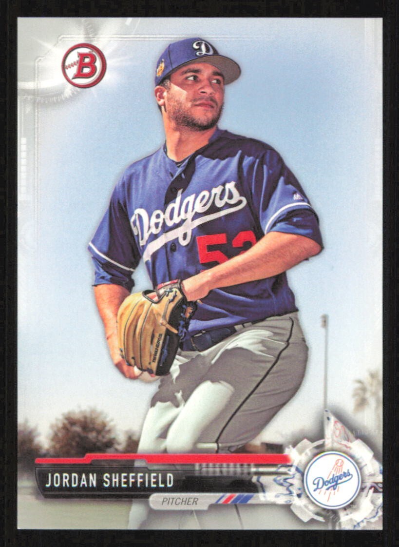 2017 Bowman JORDAN SHEFFIELD #/499 Silver Border card LOS ANGELES ...