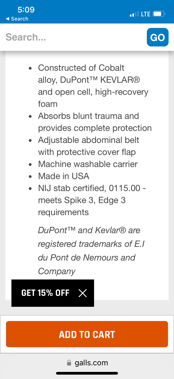 PACA thrustguard body armor vest riot gear radio pouch dupont kevlar ...