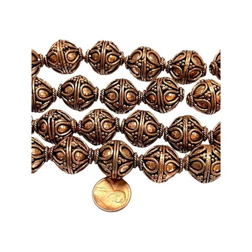 Large Copper Bali Beads, Solid Copper Handmade Beads, Copper Spacer ...