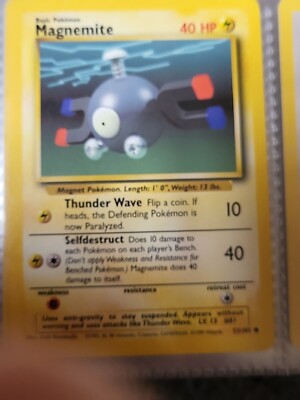 Pokémon TCG Magnemite Base Set 53/102 Regular Unlimited Common | eBay