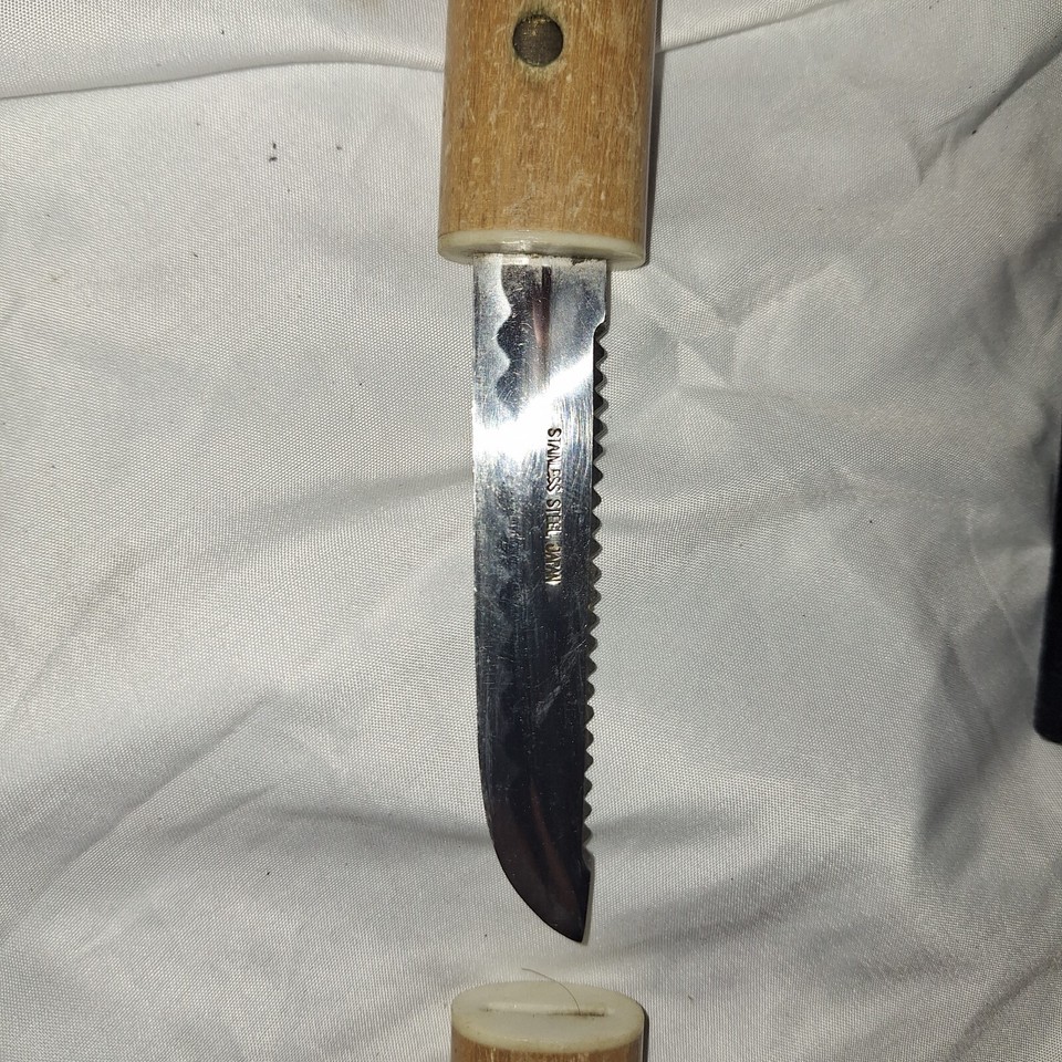 Vintage Wooden Floating Fish Knife Japan Stainless Steel 3.5" | eBay