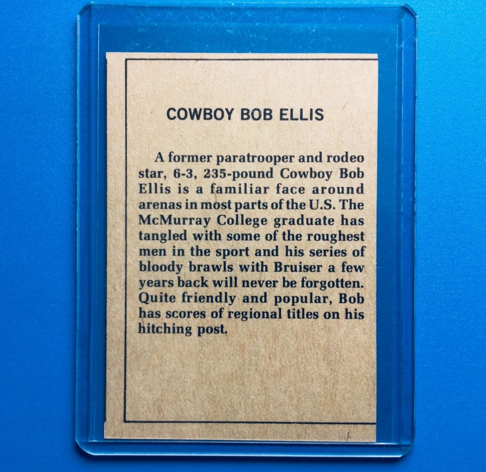 🔹 1973 WRESTLING ANNUAL COWBOY BOB ELLIS - HAND CUT FIRST MAGAZINE CARD ...