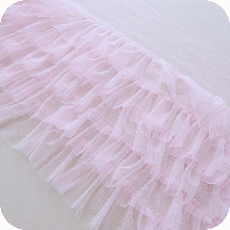 2M DIY 35cm Width Lace Trim Ruffle Edge Layered Mesh Frill Fabric Dress ...