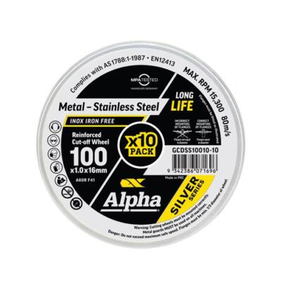 Qty 1 Alpha Tin of 10 - 100mm x 1mm Silver Series Cutting Disc - Metal ...
