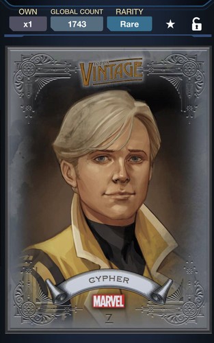 MARVEL COLLECT 2023 TOPPS VINTAGE CYPHER RARE PEWTER INSERT [DIGITAL ...