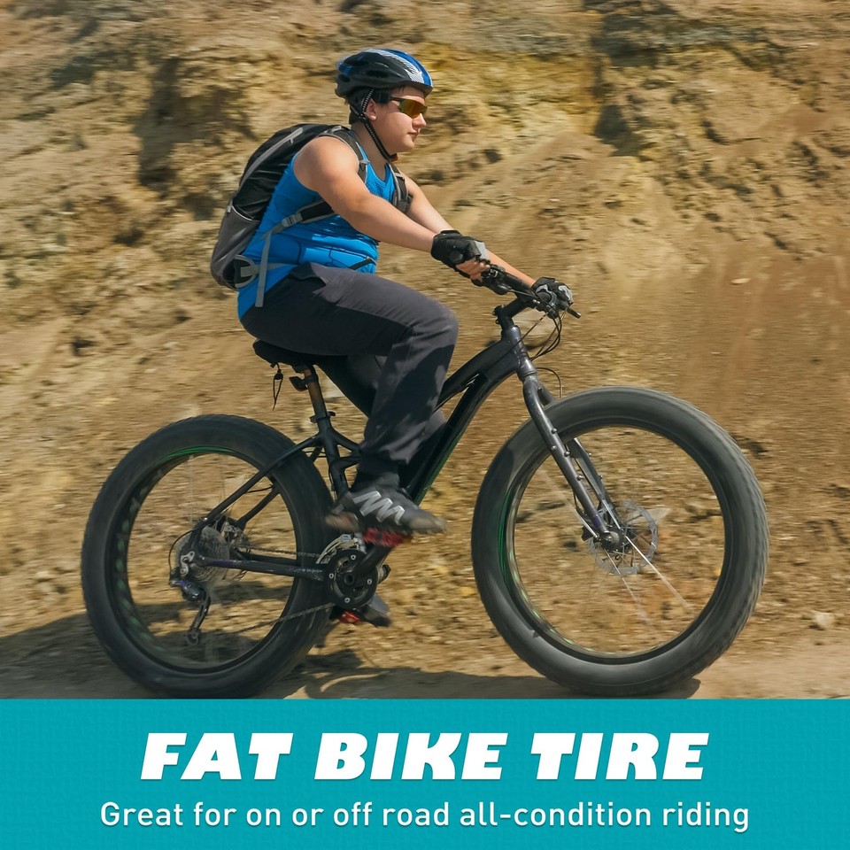2 Pack 26x4.0 Fat Bike Tires ebike Tires Mountain Bike Heavy Duty High ...