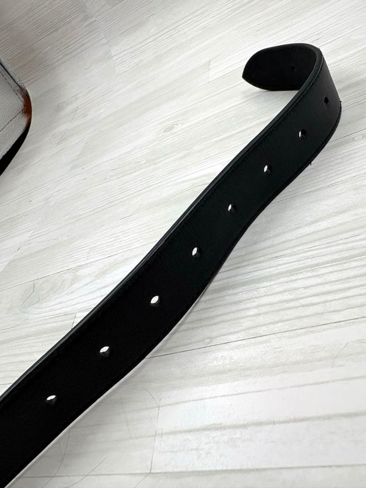 GUCCI Fanny Pack Waist Bag Marmont Velor Leather Black Gold Double G W7 ...