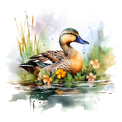 XXL 18X18 Autoaufkleber Enten Aquarell Aufkleber Wetterfester Vinyl ...