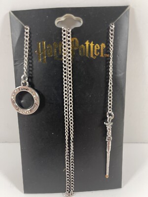 Harry Potter Wand Pull Thru Necklace Warner Brothers | eBay