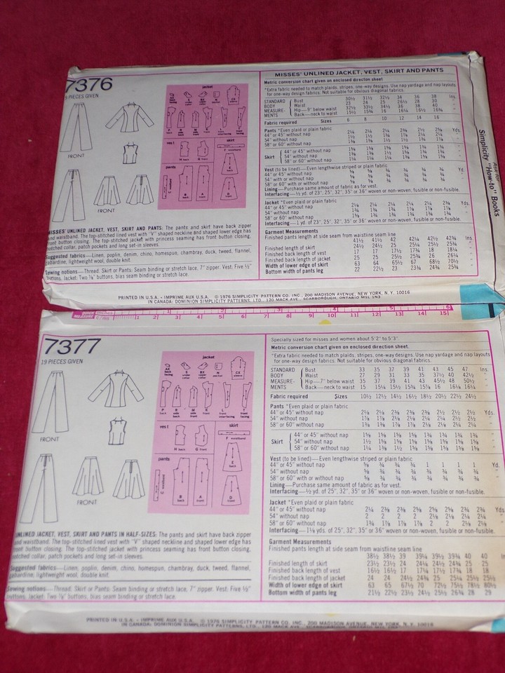 🌼 UNCIRCULATED 1976 SIMPLICITY #7376/ #7377-LADIES RETRO SUIT PATTERN ...