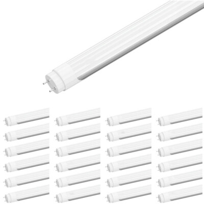 T8 4ft Single Ended Power LED Tube Light Bulbs 22W Frosted Clear 25 ...