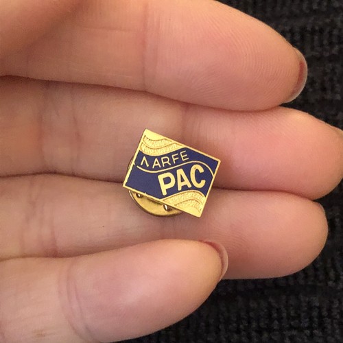 NARFE PAC Pinback National Federal Employees Blue and Gold Lapel Pin Tie Tack | eBay