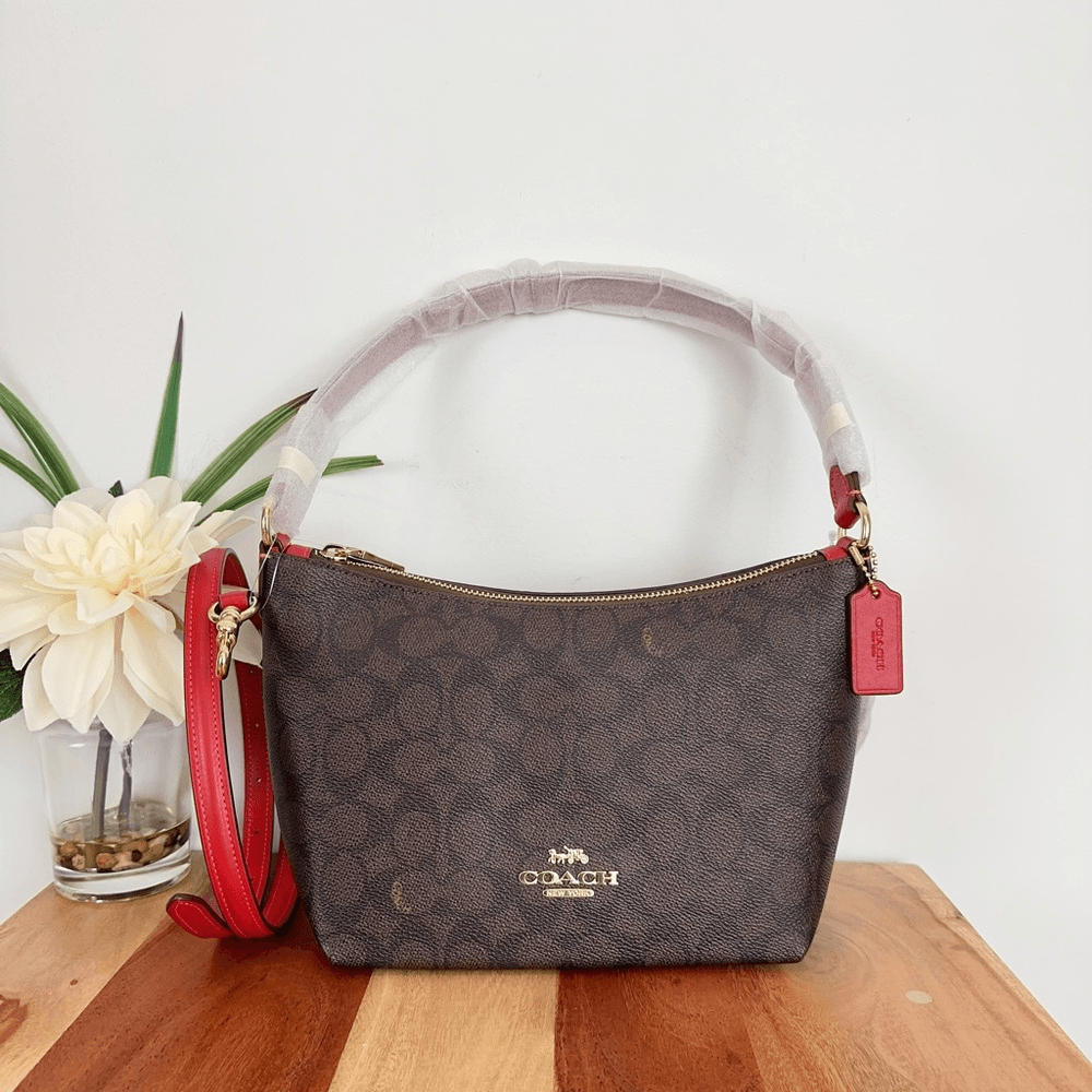 NWT Coach Zip Top Shoulder Bag In Signature Canvas | eBay NWT Coach Zip Top Shoulder Bag In Signature Canvas | eBay