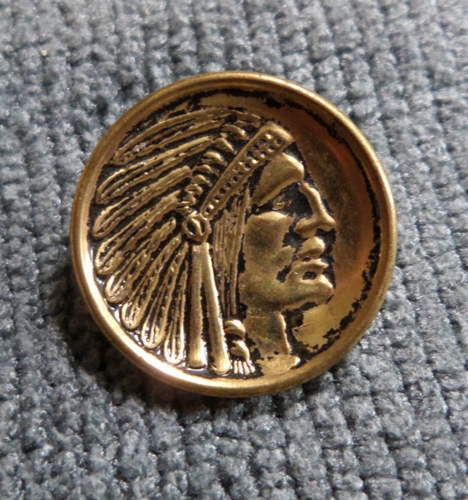 Antique Vintage Metal Picture Button INDIAN CHIEF WARRIOR | eBay