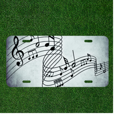 Custom Personalized License Plate Auto Tag With Musical Notes Design ...