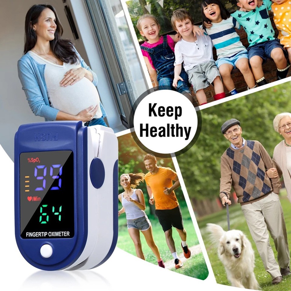 Fingertip Pulse Oximeter LED Display Blood Oxygen Saturation SpO2 ...