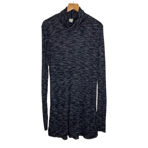 Free People Stone Cold Split Back Tunic Turtleneck Ribbed Top Women’s ...