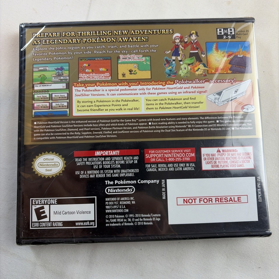Brand New! Pokemon HeartGold Version Nintendo DS Sealed Big Box ...