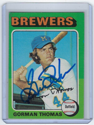 1975 Gorman Thomas signed card Milwaukee Brewers Topps #532 AUTO ...