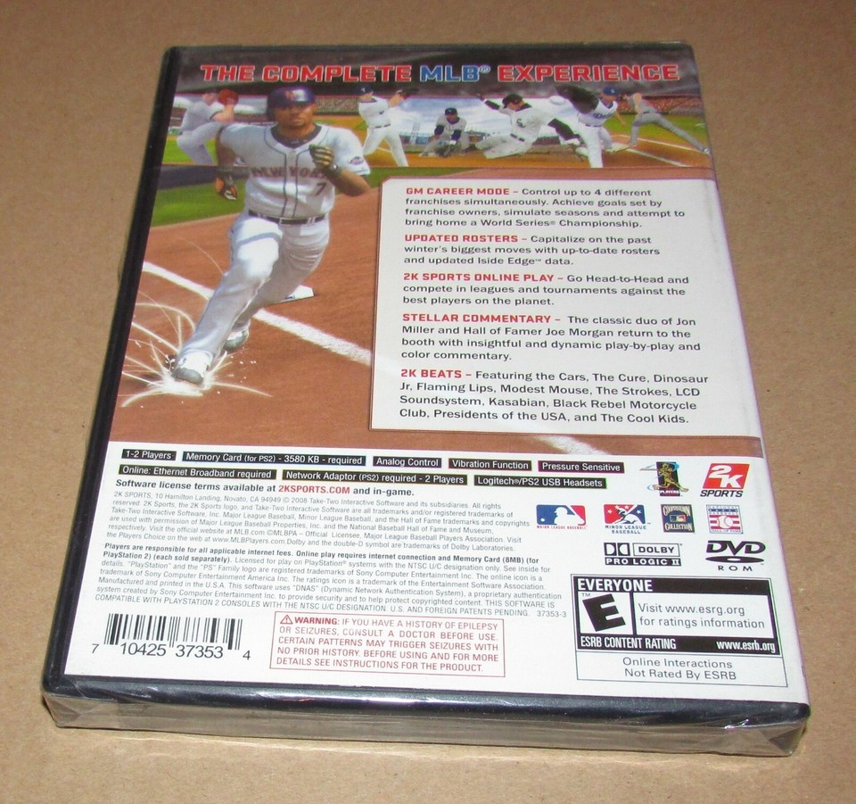 Major League Baseball 2K8 (Sony PlayStation 2) Brand New / Fast ...