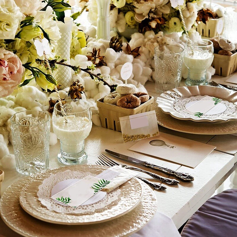 50Pcs Clear Acrylic Table Place Card Wedding Rectangle Seating Cards ...