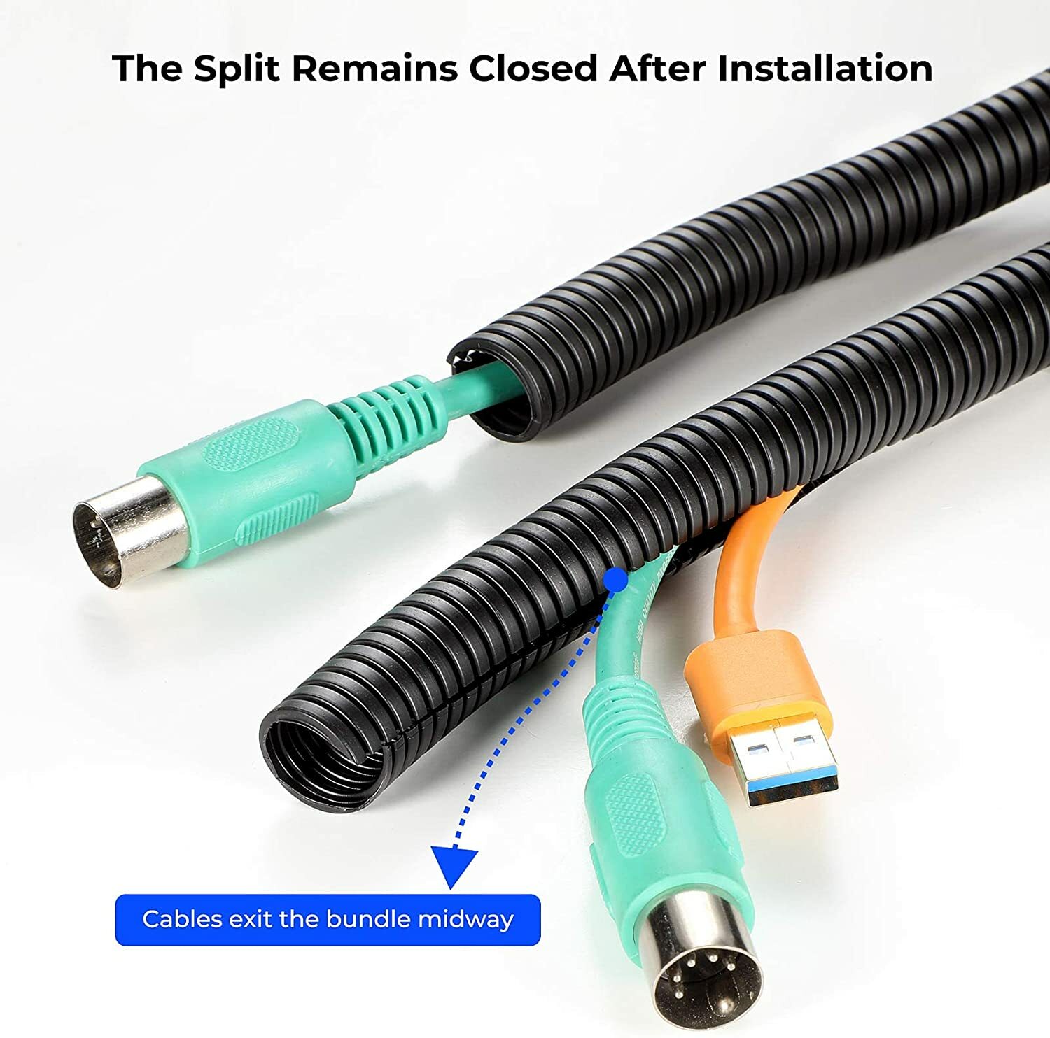 1/2" Split Conduit Tubing Electrical Cable Organizer Wire Loom Wrap Per ...