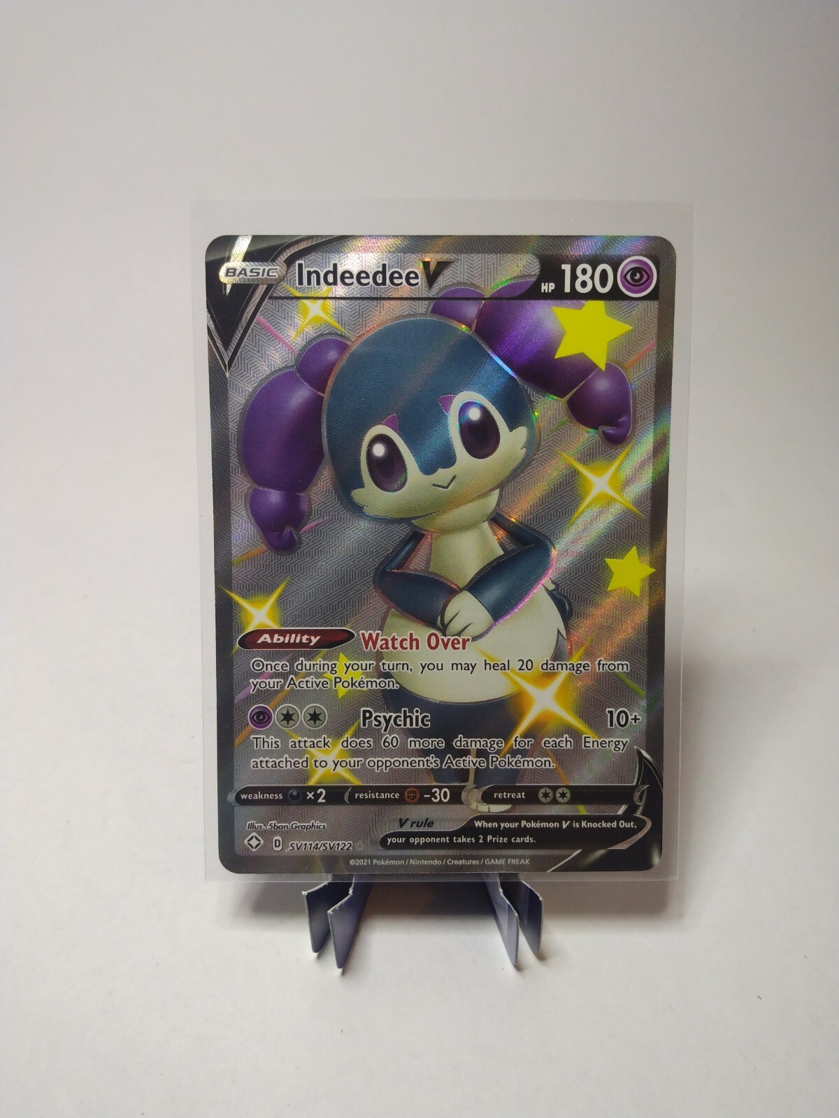 Indeedee V - SV114/SV122 Shining Fates FULL ART SHINY Pokemon - NM/MINT ...