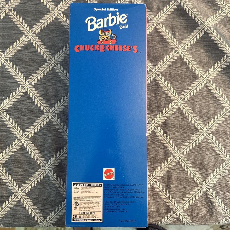 1995 Chuck E Cheese's Barbie Doll Mattel Special Edition #14615 RARE ...