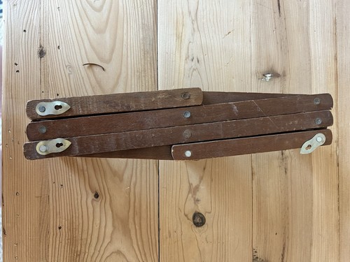 MCM Vtg Accordian Coat Hat Hanger Rack NATURAL WOOD Wall 10 PEGS 18" | eBay