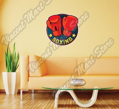 Boxing Gloves Boxer Ring Fight Pads Wall Sticker Room Interior Decor 22 ...