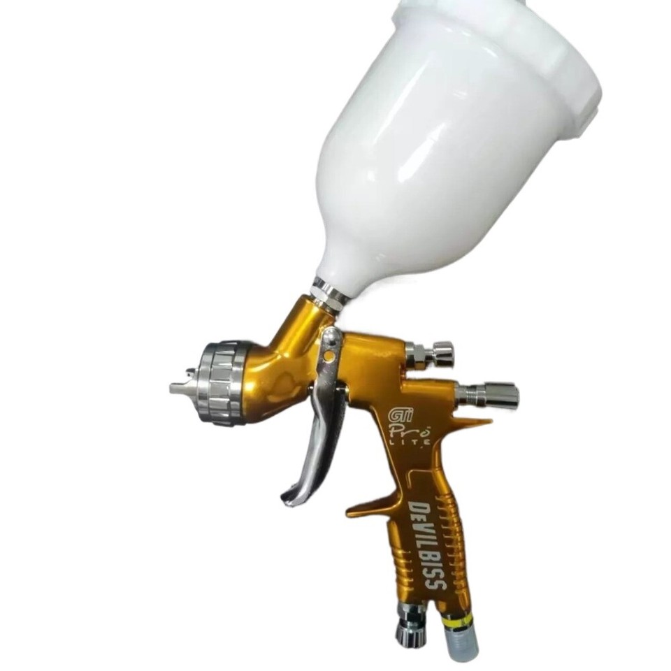 For Devilbiss GTI PRO LITE 1.3mm TE20 Gold Tool Pistol Spray Gun Paint ...