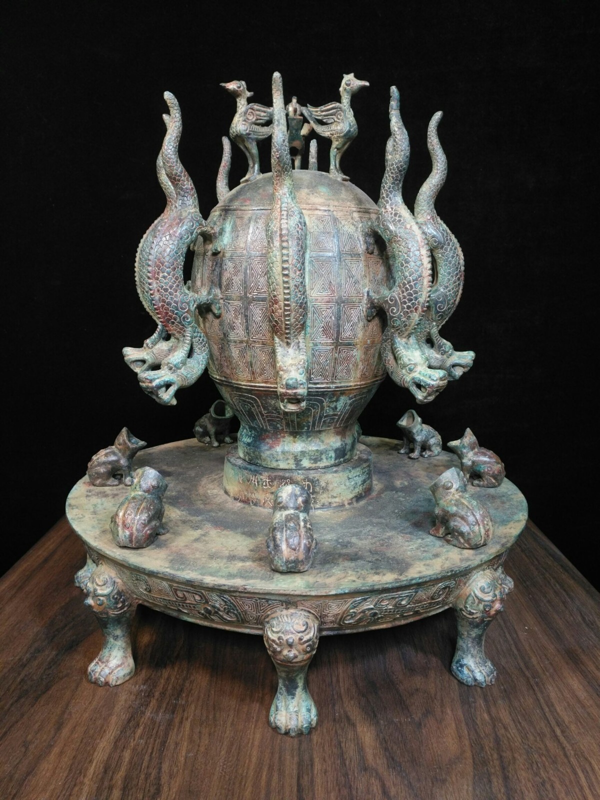 18'' Chinese bronze ware Ancient Instruments for testing earthquakes ...