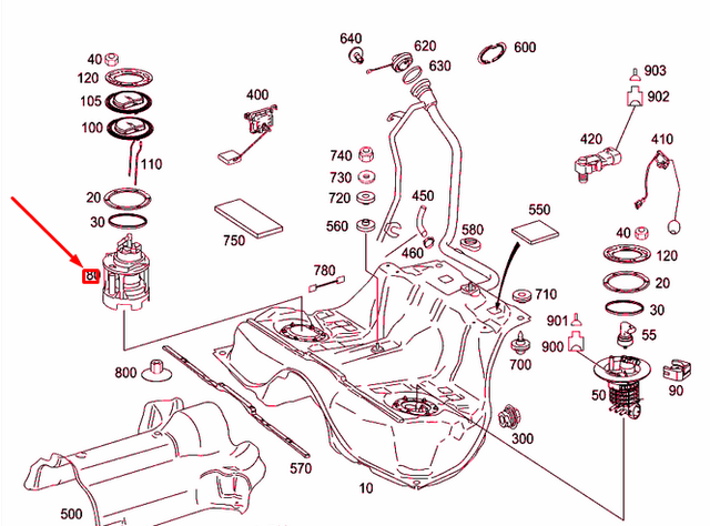 OEM Mercedes-Benz S W221 Fuel Pump A2214706094 Genuine for sale online ...