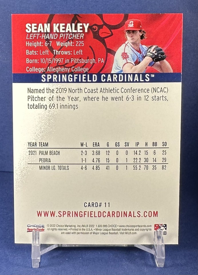 2022 Springfield Cardinals Sean Kealey | eBay