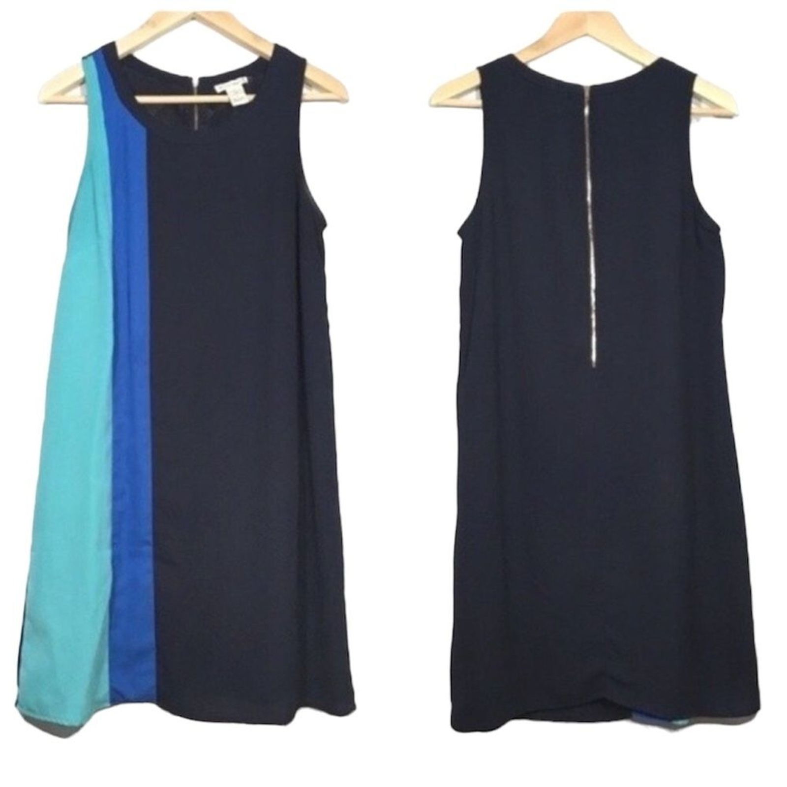 MERCER & MADISON NAVY BLUE COLOR BLOCK SHIFT SLEEVELE… - Gem