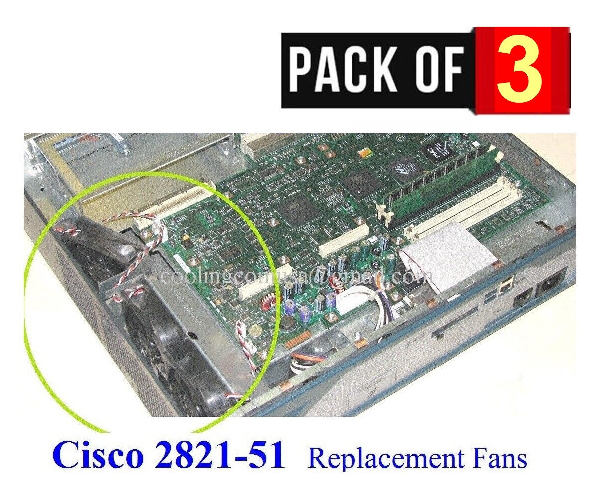 Original Cisco 2821 Router Replacement Fan Kit (Pack 3 Fans) ACS-2821 ...