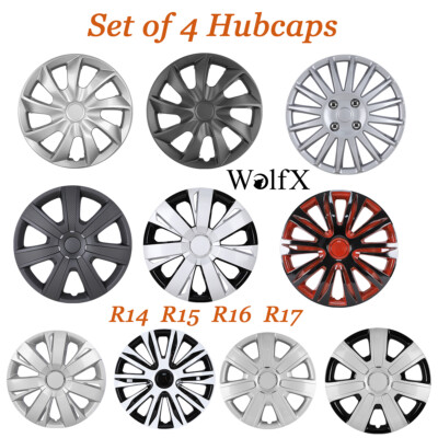 14" 15" 16" 17" Set of 4 Wheel Covers Snap On Full Hubcaps For R14 R15 ...