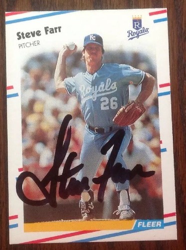 Steve Farr Hand Signed 1988 Fleer Baseball Card Kansas City Royals | eBay