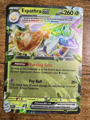 Pokémon TCG Espathra ex Scarlet & Violet: Paldean Fates 006/091 Holo ...