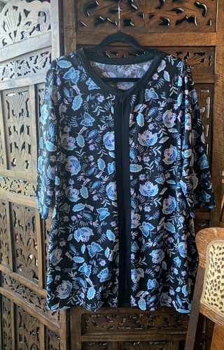 Lady Dress/top Polyester Stretch.Bust 110 Cm. Size18 Approx Non See ...