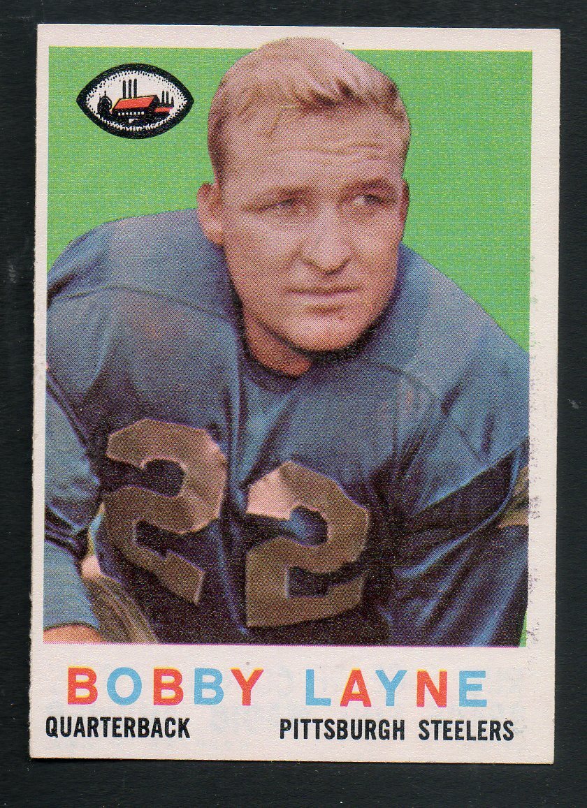 1959 Topps Football Card #40 Bobby Layne-Pittsburg Steelers Near Mint ...